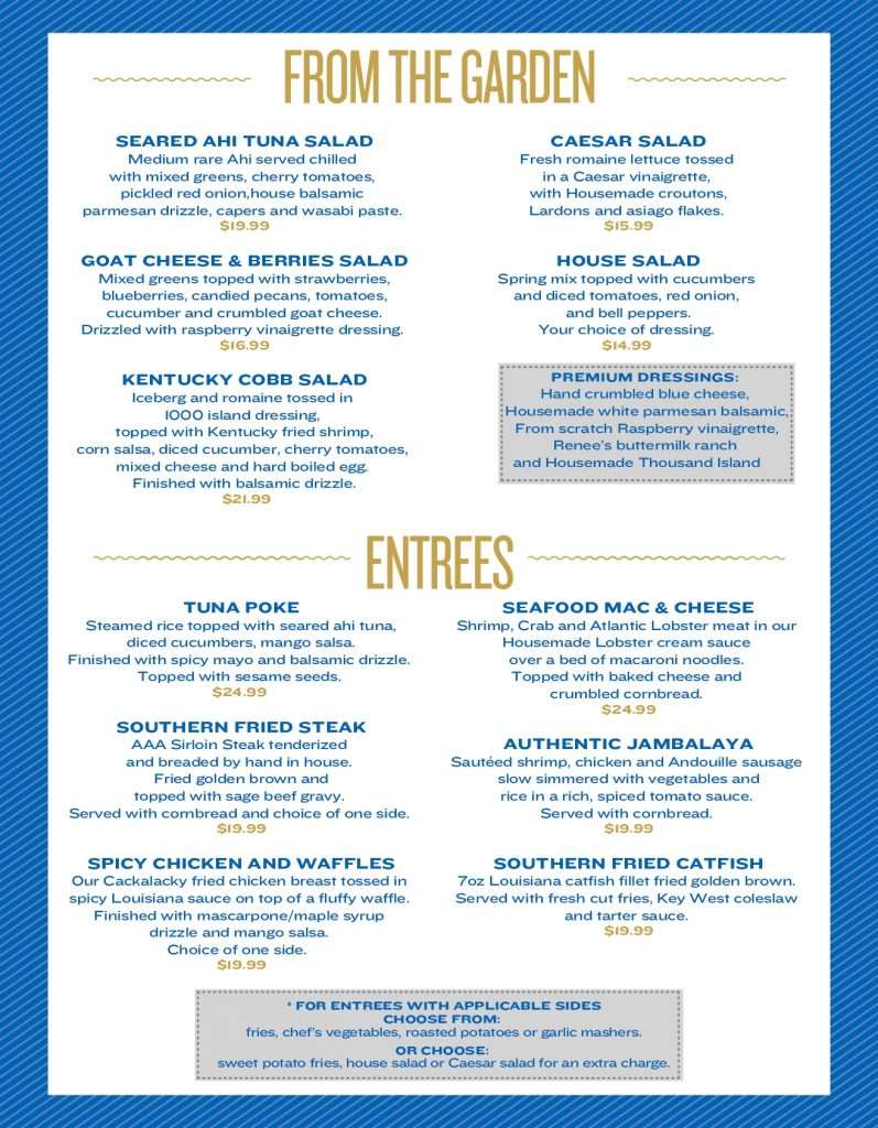 Menu | Coastal Kitchen & Bar