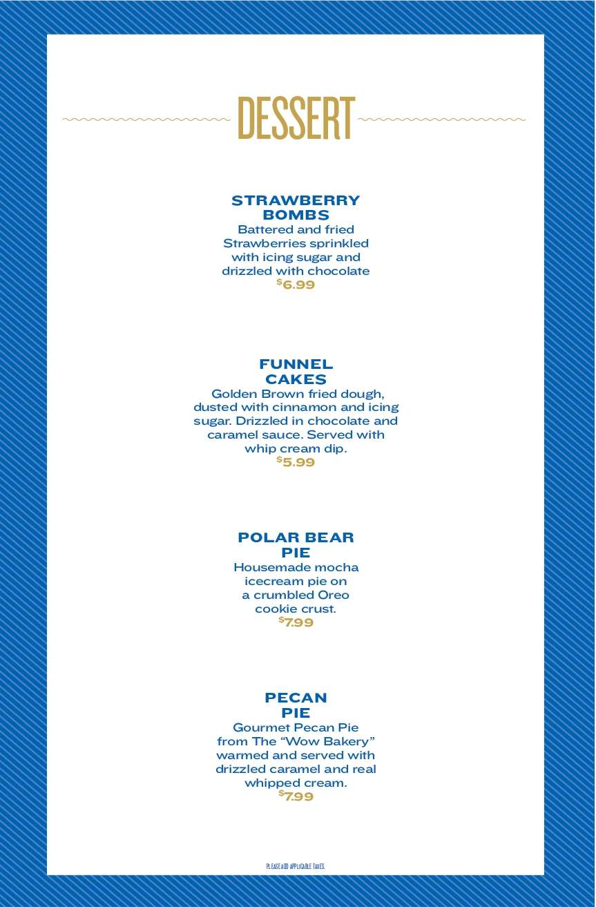 Menu Coastal Kitchen Bar